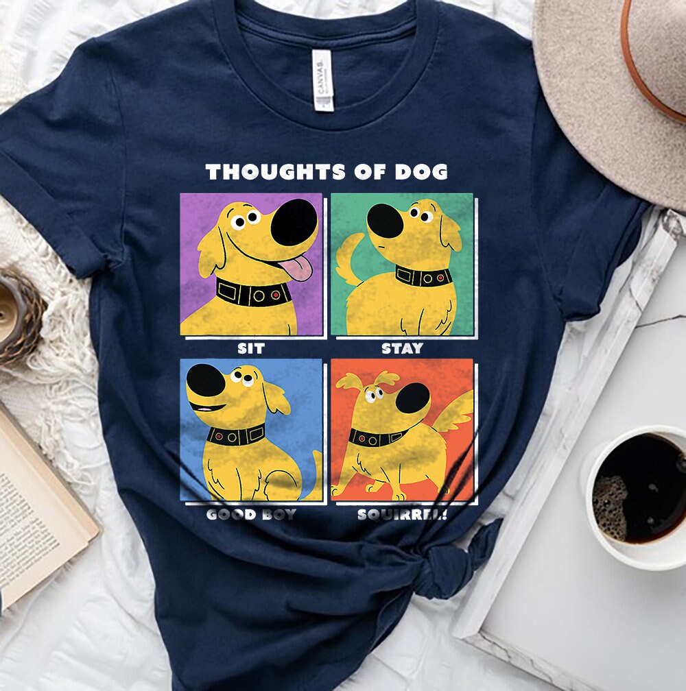 Disney Pixar up Dug Thoughts of Dog Expressions Box up Comfort Colors T ...