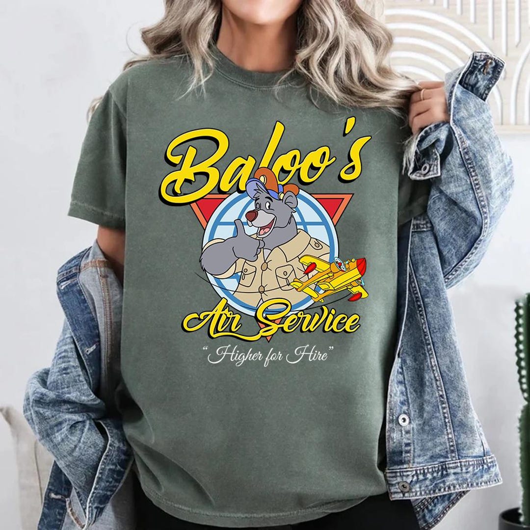 Vintage Disney Talespin Funny Baloo's Air Service Comfort Colors T ...