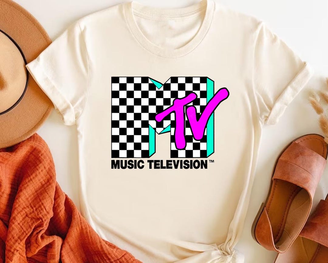 Retro MTV Checkered Logo Graphic Comfort Colors T-shirt, Music ...