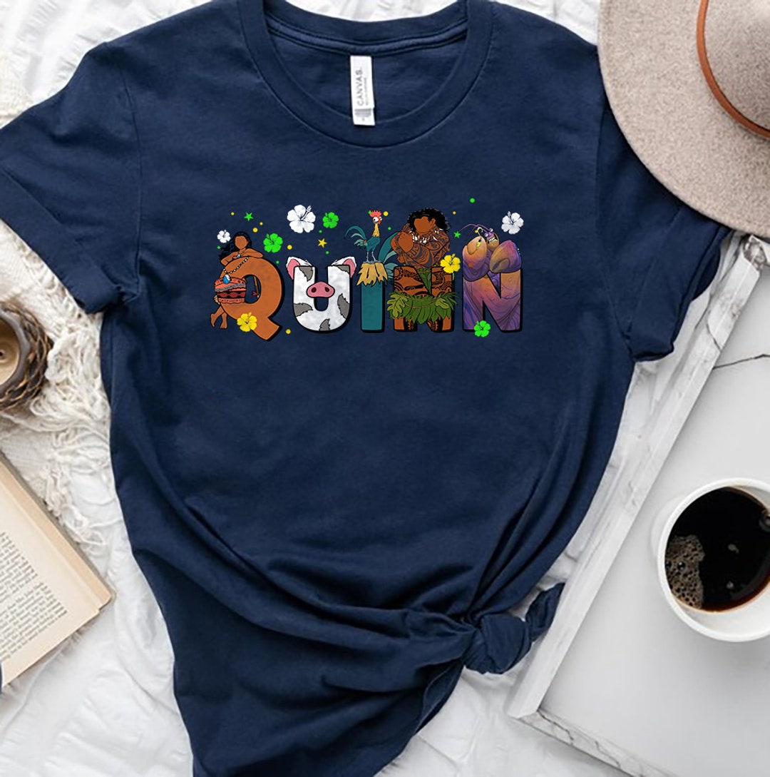 Custom Name Moana Comfort Colors T-shirt, Personalized Disney Hei Hei ...