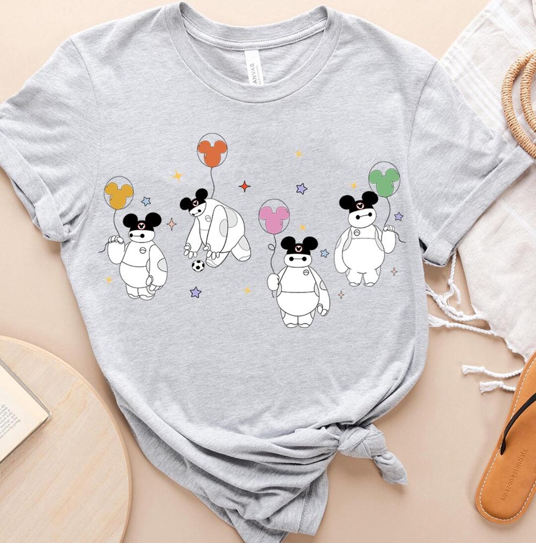 Disney Big Hero 6 Cute Baymax Mickey Ears Hat Comfort Colors T-shirt ...