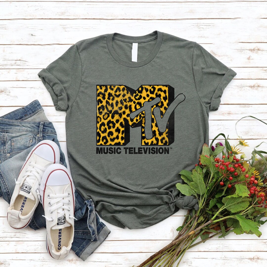 MTV Logo Cheetah Print Comfort Colors T-shirt, MTV Logo Shirt, Music ...