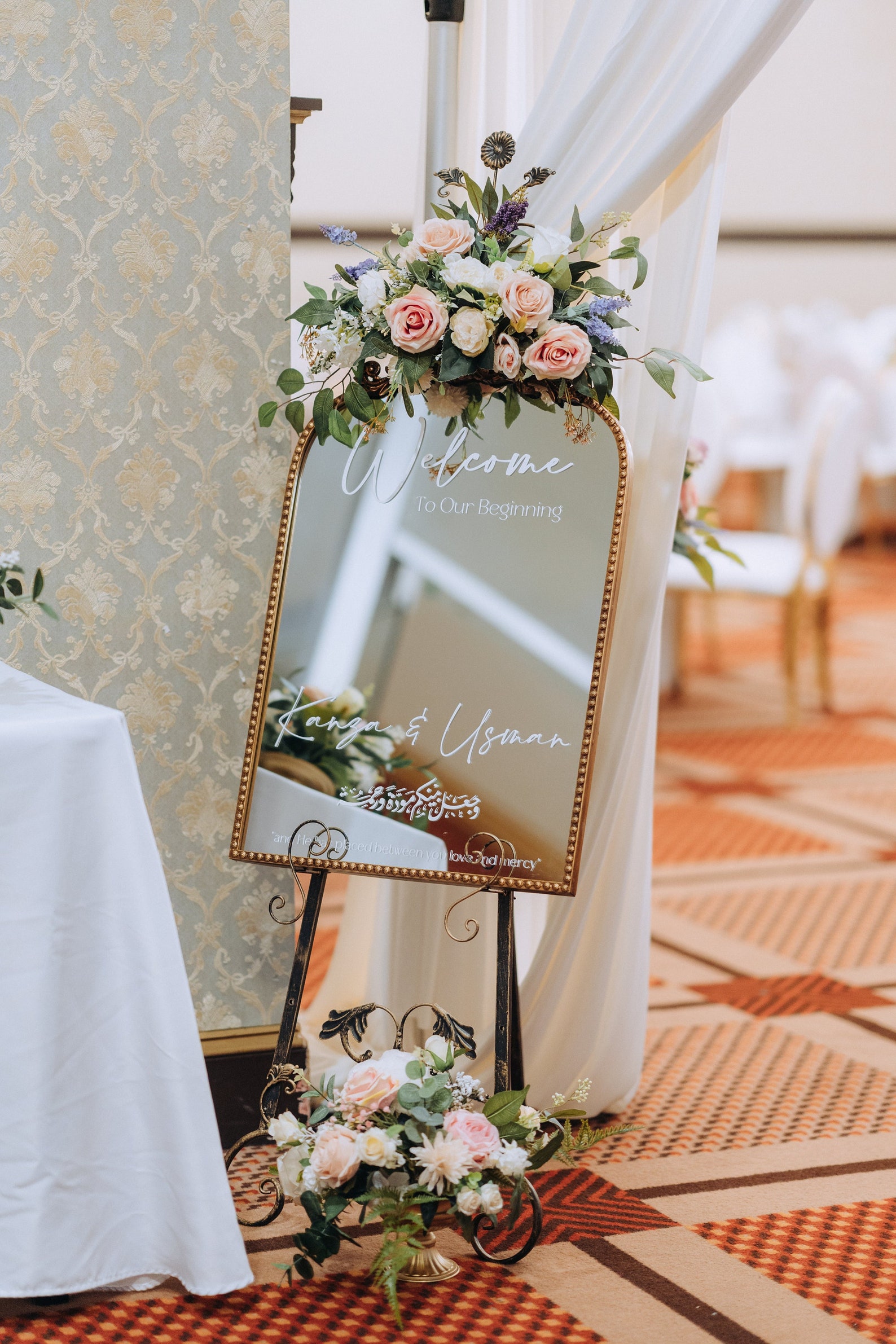 Personalized Wedding Welcome Mirror | Custom Elegant Event Sign ...