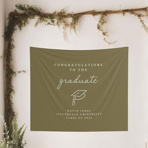 Custom Graduation Party Backdrop- Personalized Congrats Grad Banner ...