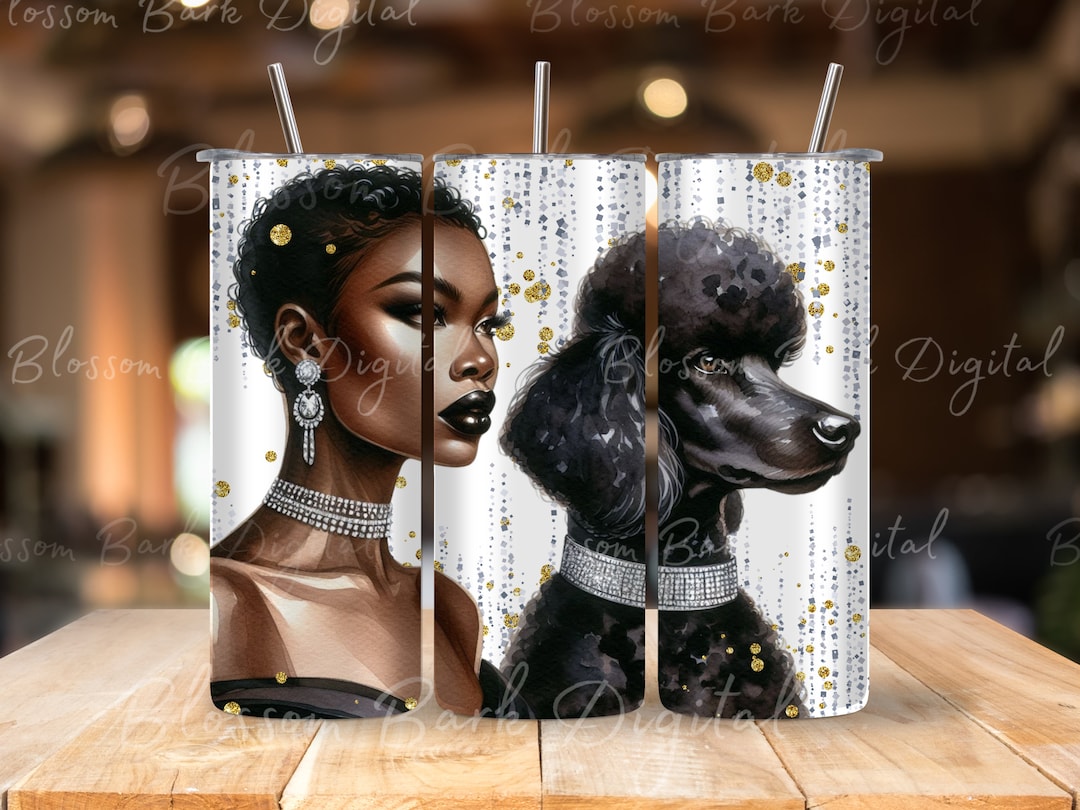 Digital - Beautiful Black Standard Poodle Wrap - 20 Oz Tumbler Dog ...