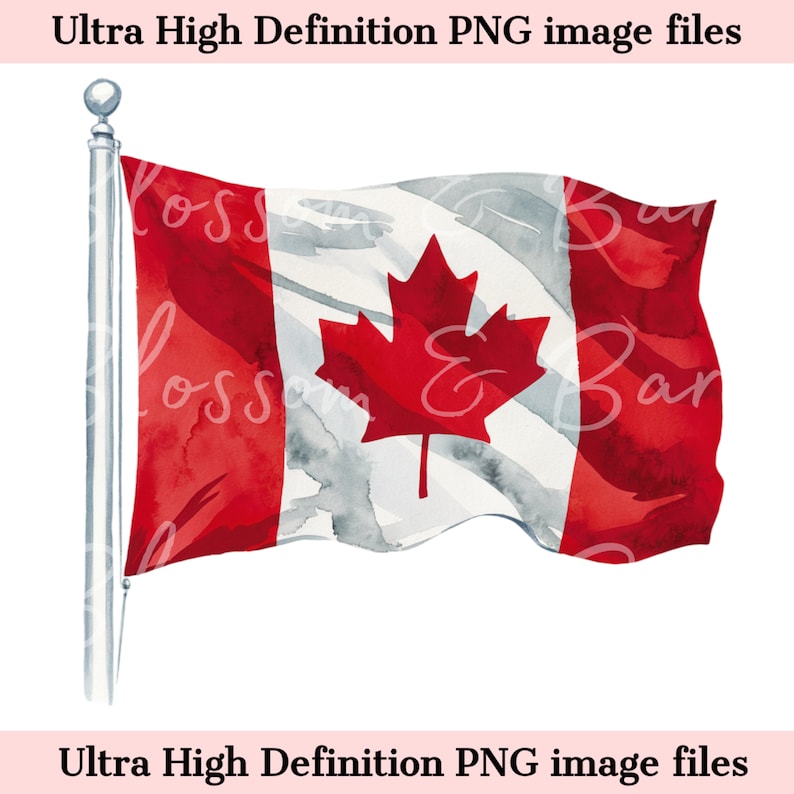 Digital Canada Flag PNG Simple Watercolor Canadian Flag PNG Canada Day ...
