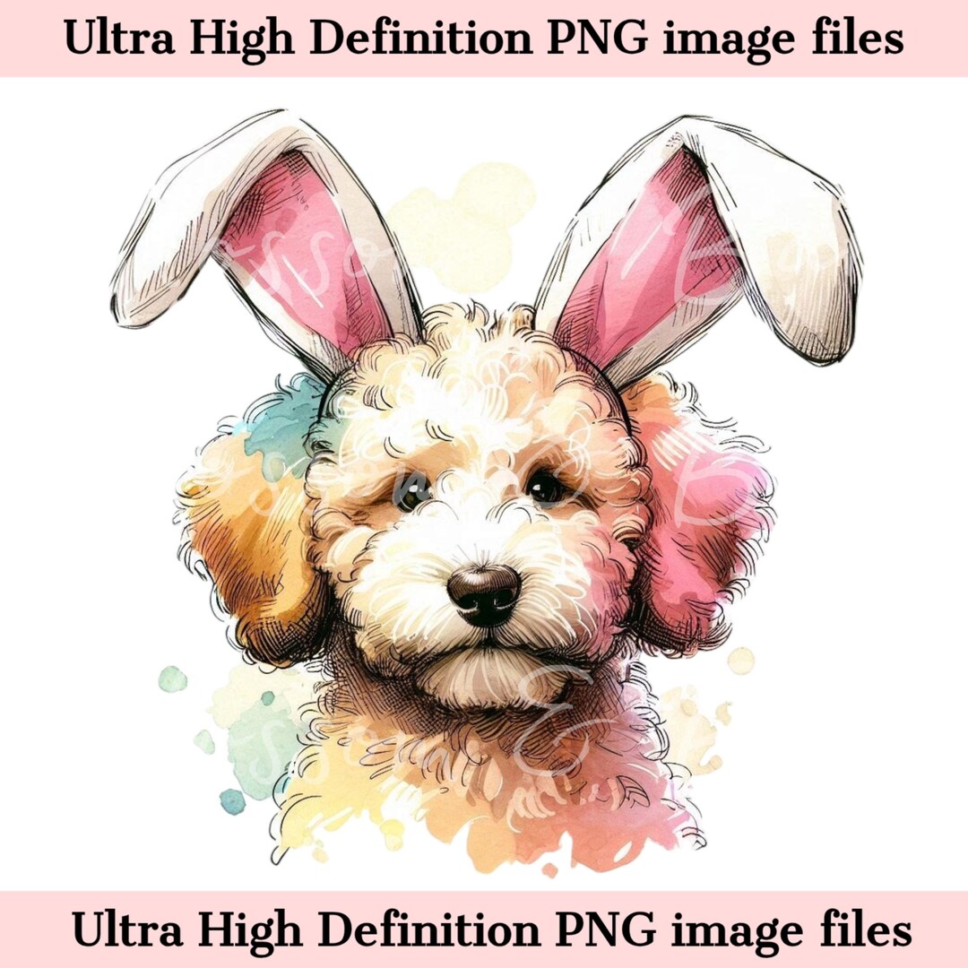 Digital Easter Goldendoodle PNG Printable Dog Portrait PNG - Cute ...