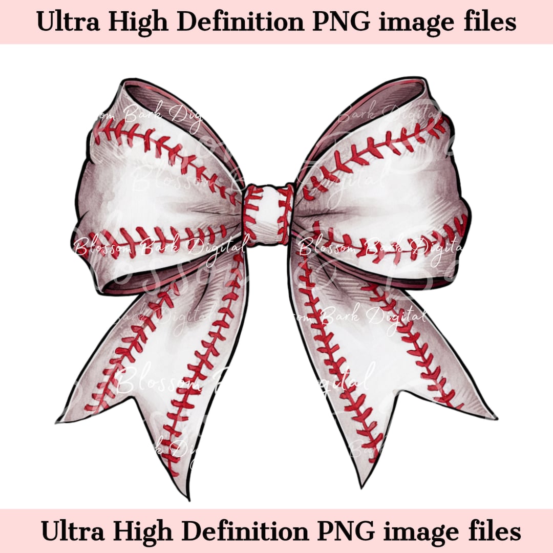 Girly Baseball Bow PNG - Instant Download for Girly Sports Shirt PNG ...