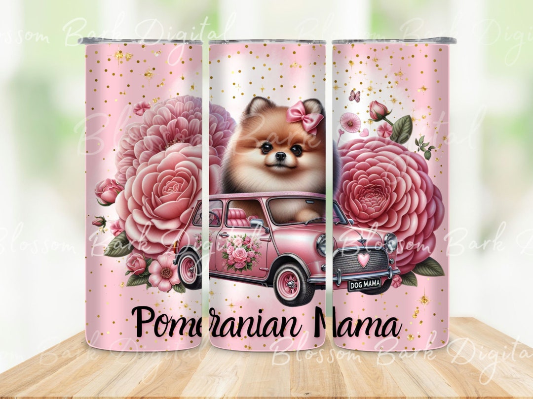 Digital Girly Spitz Dog Mama Wrap 20 Oz Tumbler Dog Sublimation Design ...
