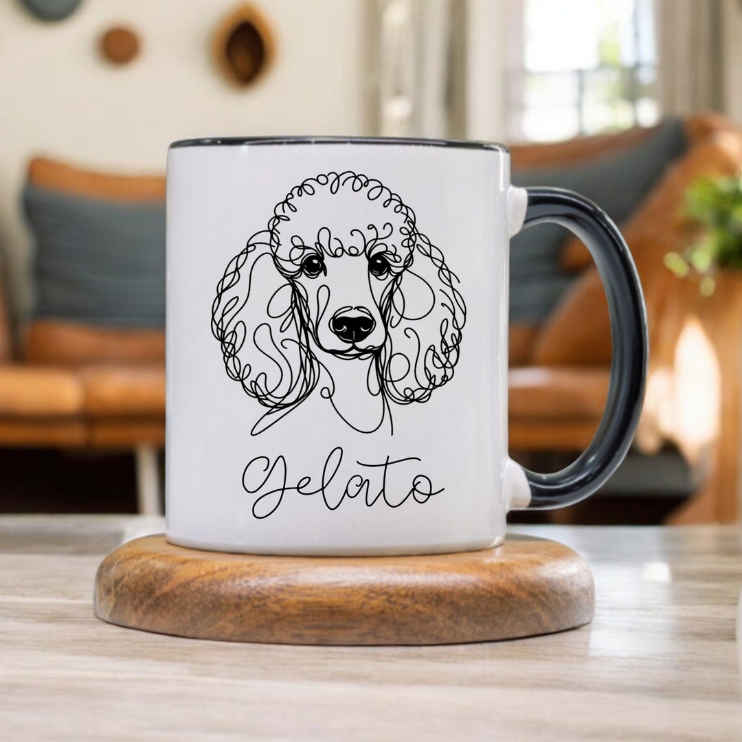 Personalized Standard Poodle Mug - Custom Pet Line Portrait Ceramic Mug ...