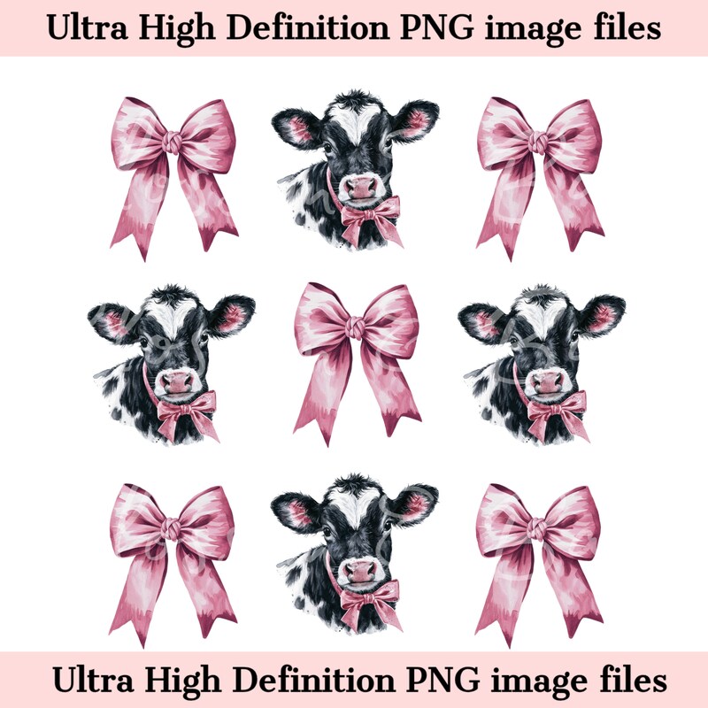 Cow With Bow Svg - Etsy