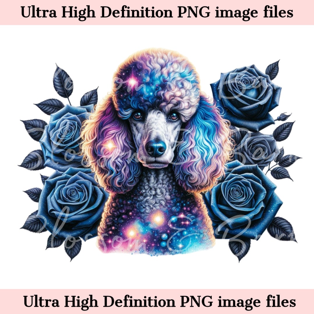 Digital Standard Poodle PNG Galaxy PNG - Cute Poodle PNG Instant ...