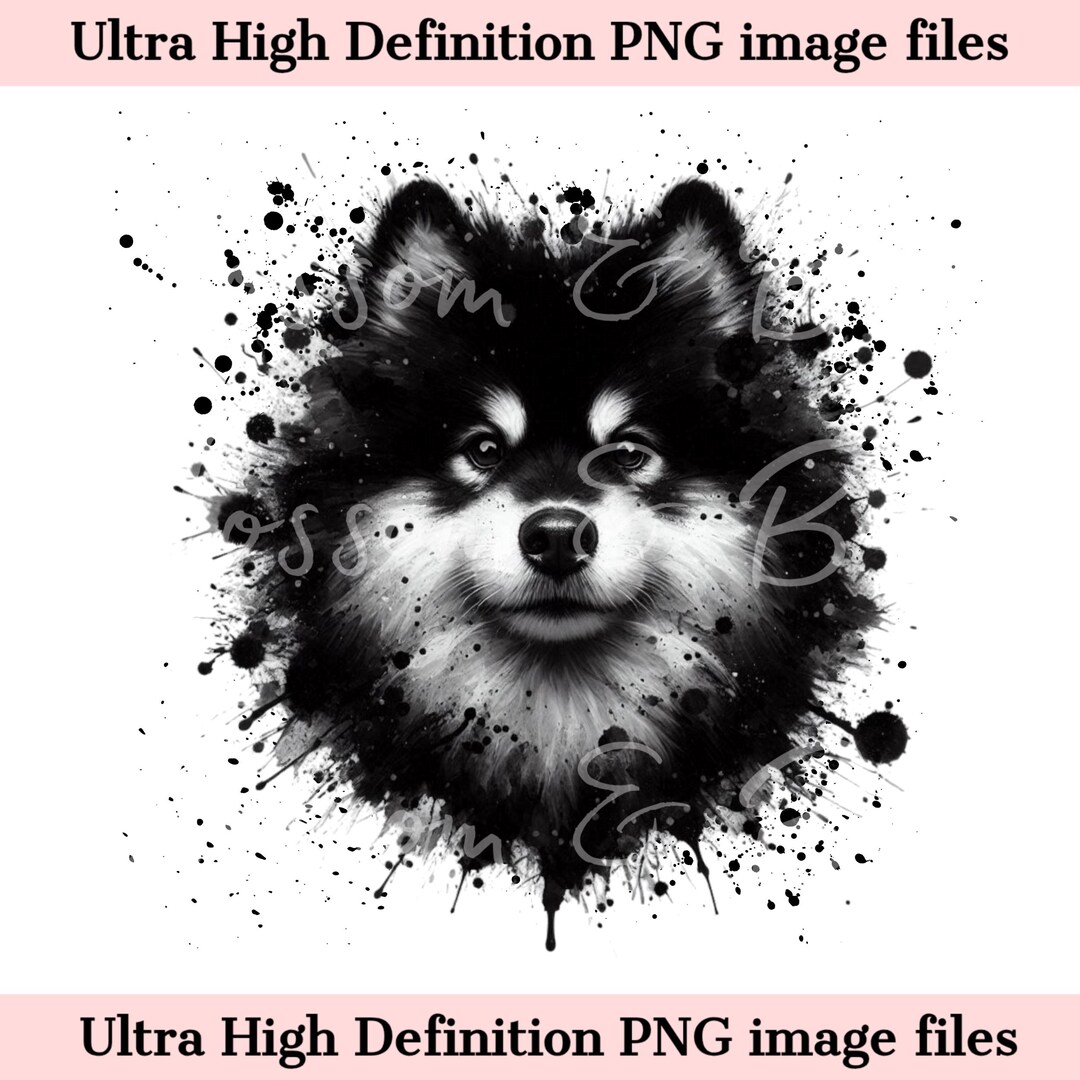 Digital - Ink Pomsky Dog PNG - Instant Download for Ink Dog Shirt ...