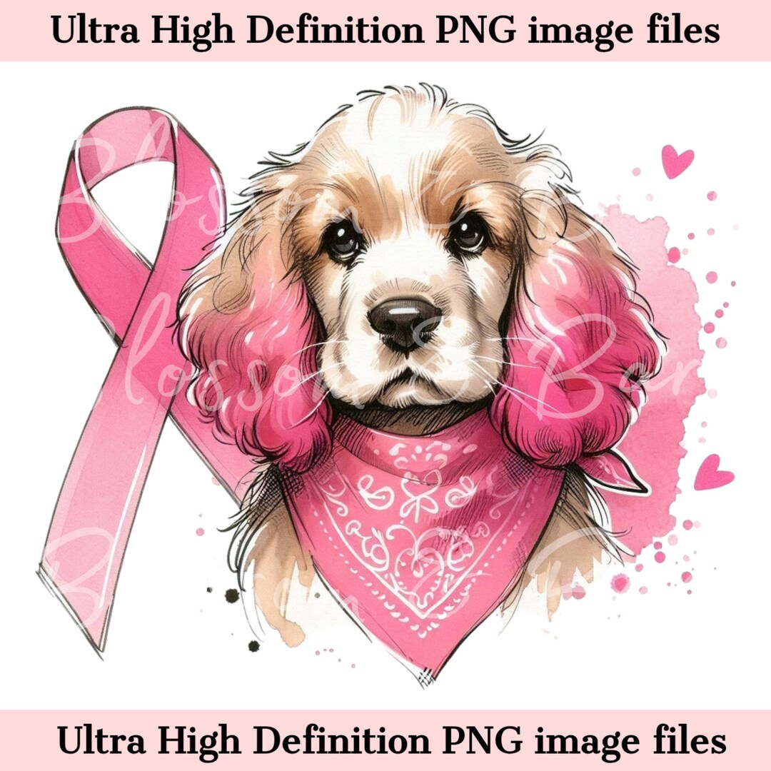 Digital Cocker Spaniel PNG Breast Cancer Awareness PNG, Spaniel Dog PNG ...