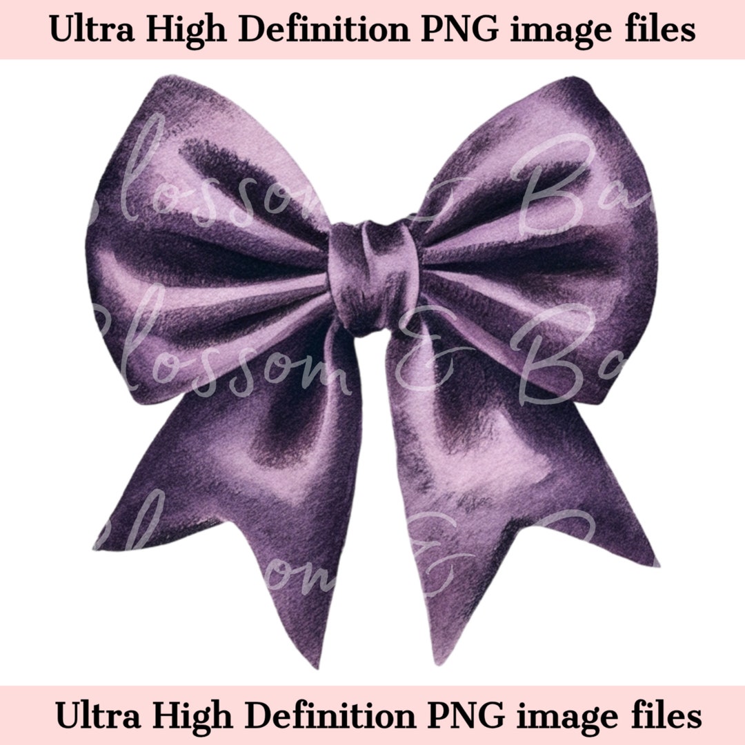 Digital Dark Purple Bow PNG Simple Coquette PNG - Clip Art Download for ...