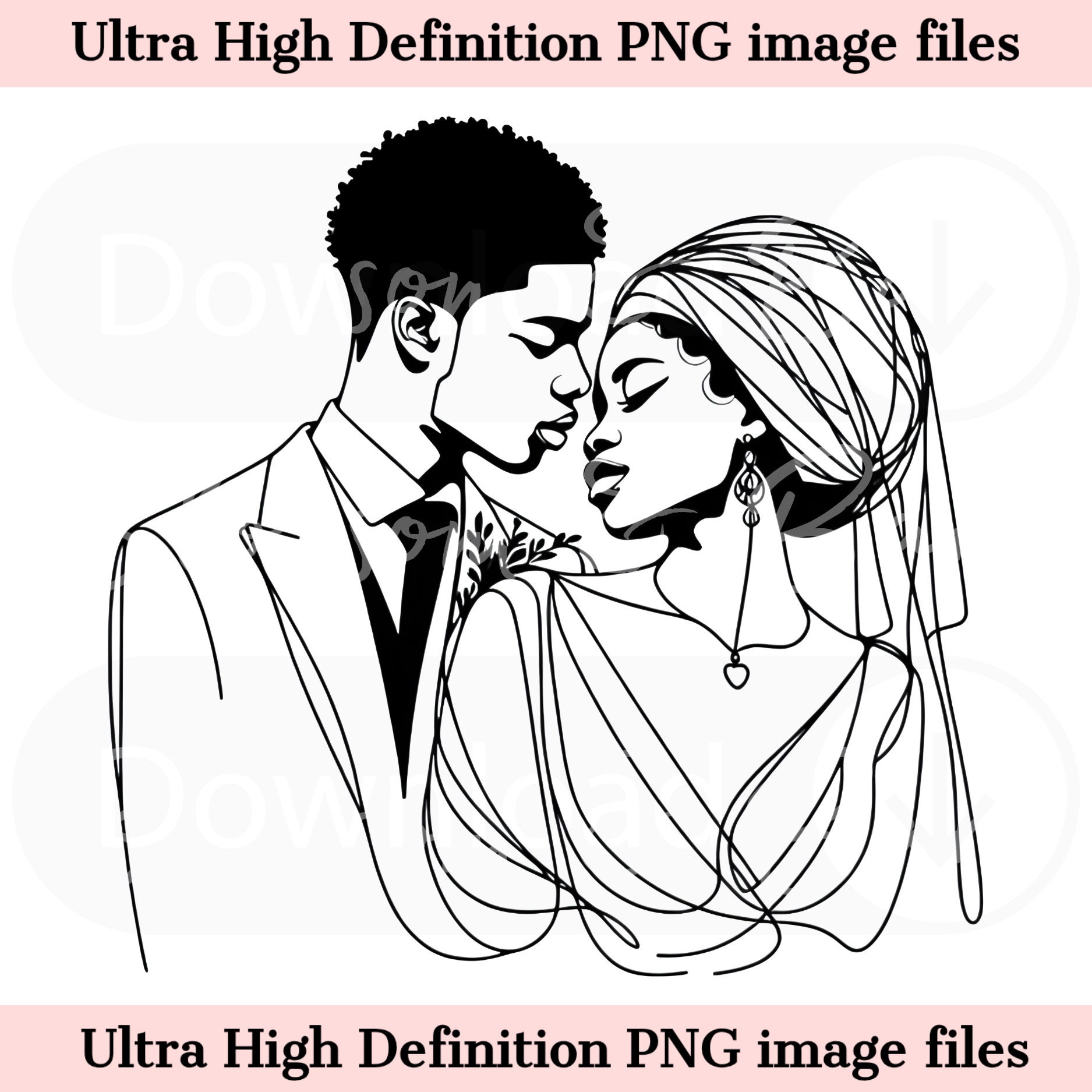 Digital Sketch Line Wall Art Wedding PNG File Beautiful Ink Line Art ...