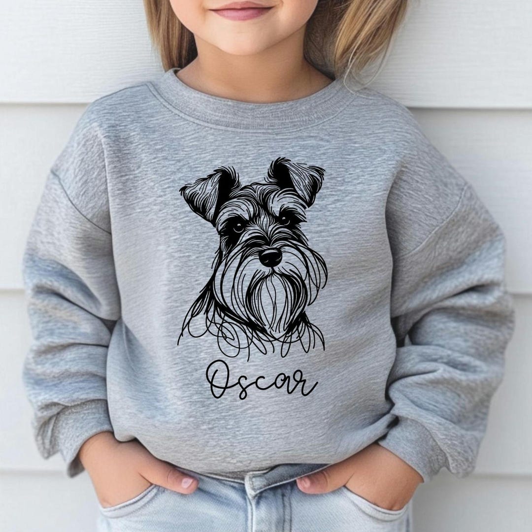 Youth Personalized Miniature Schnauzer Sweatshirt - Pet Portrait ...