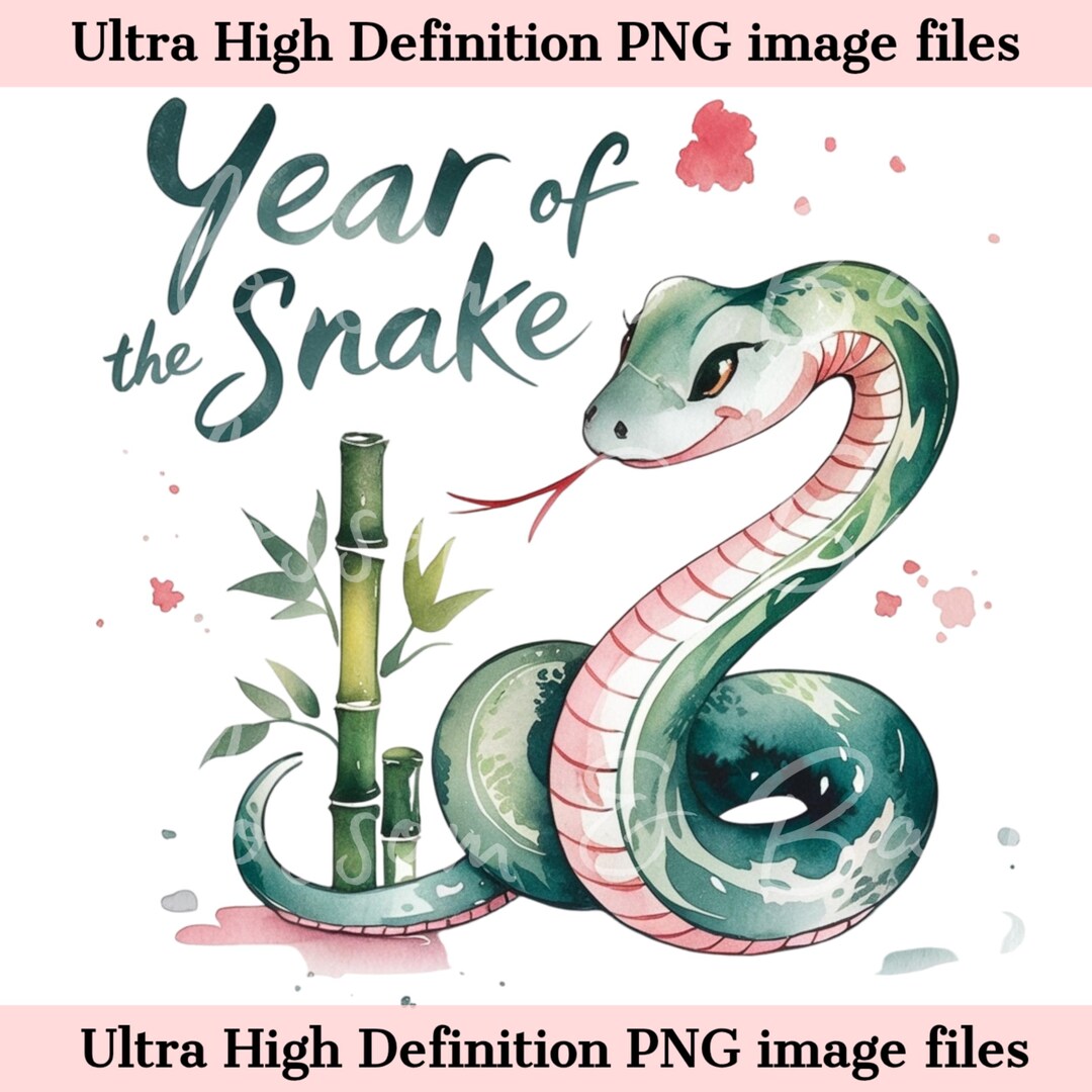 Digital - Year of the Snake PNG - Floral PNG Instant Download for ...