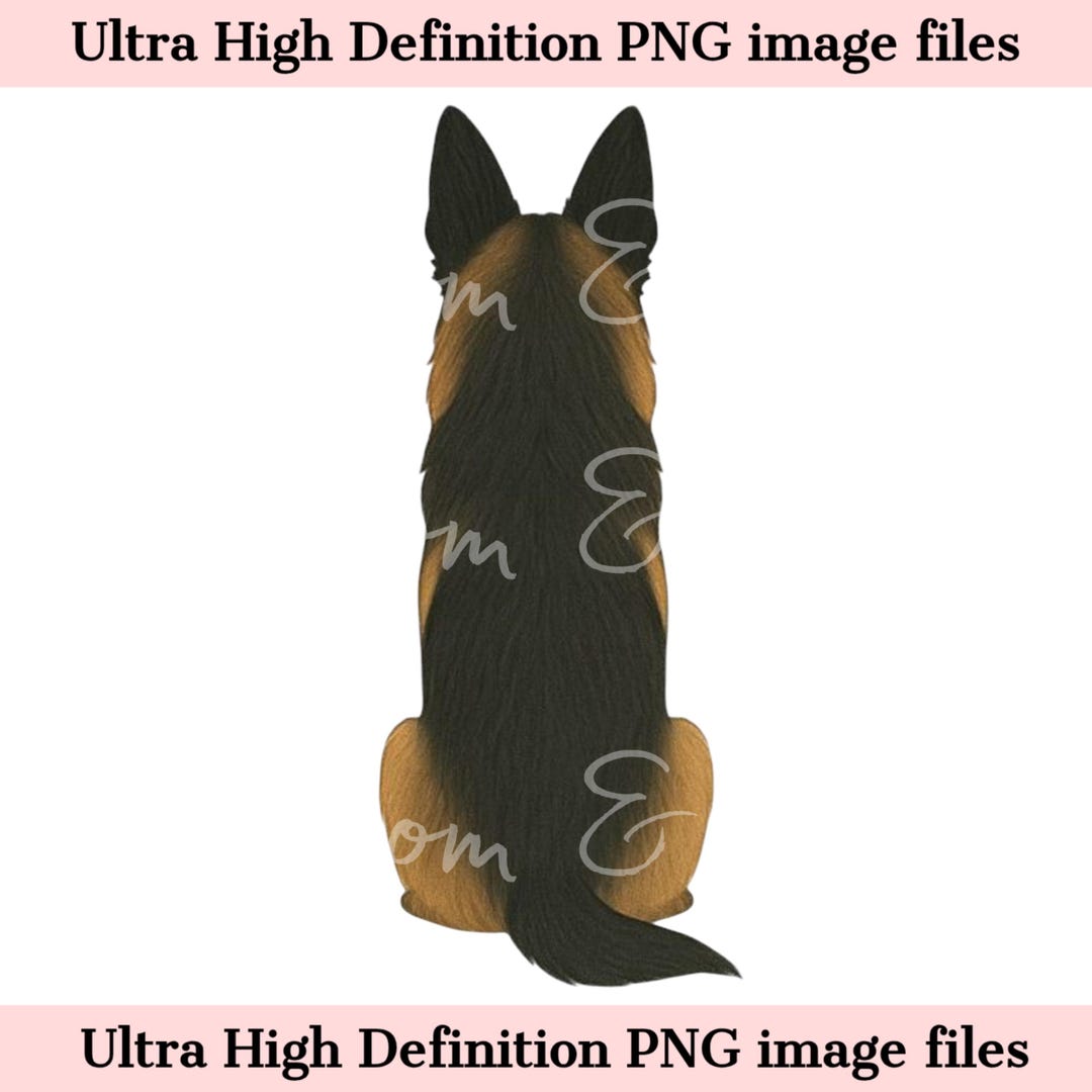 Digital - Back View German Shepherd Dog PNG German Shepherd Dog Clipart ...