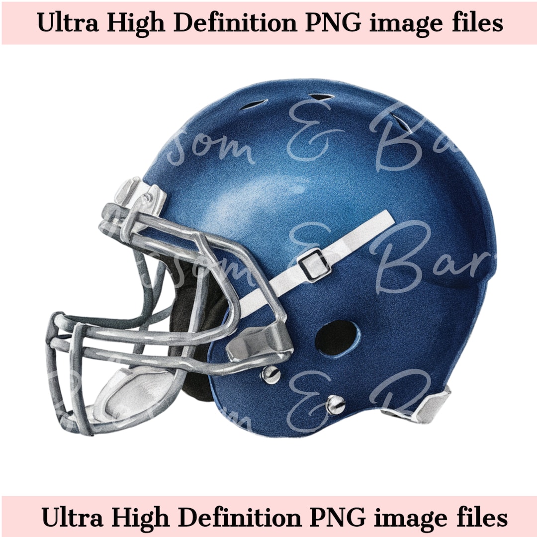 Digital Blue Football Helmet PNG Simple Football Season PNG - Fall ...