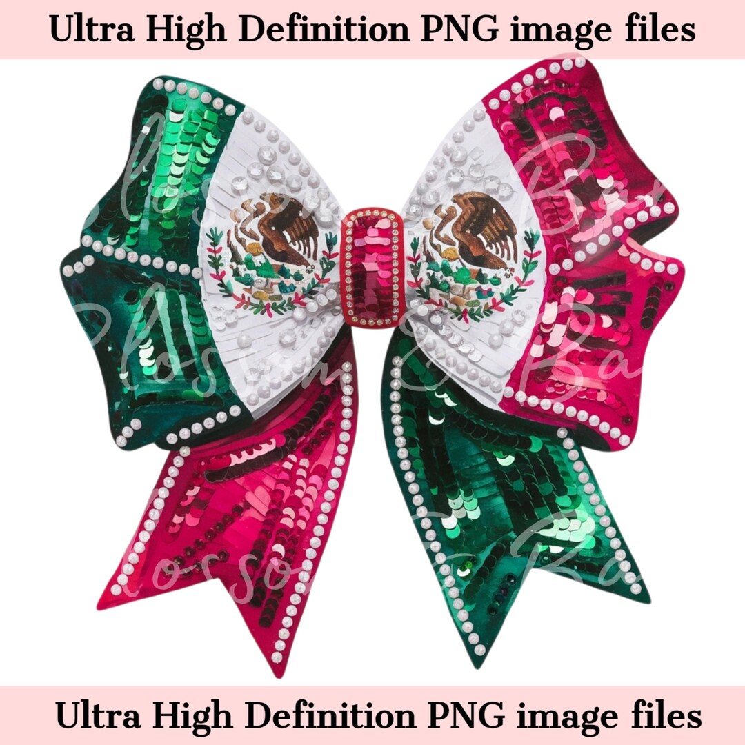 Digital - Bedazzled Mexican Bow PNG - Instant Download for Faux Glitter ...