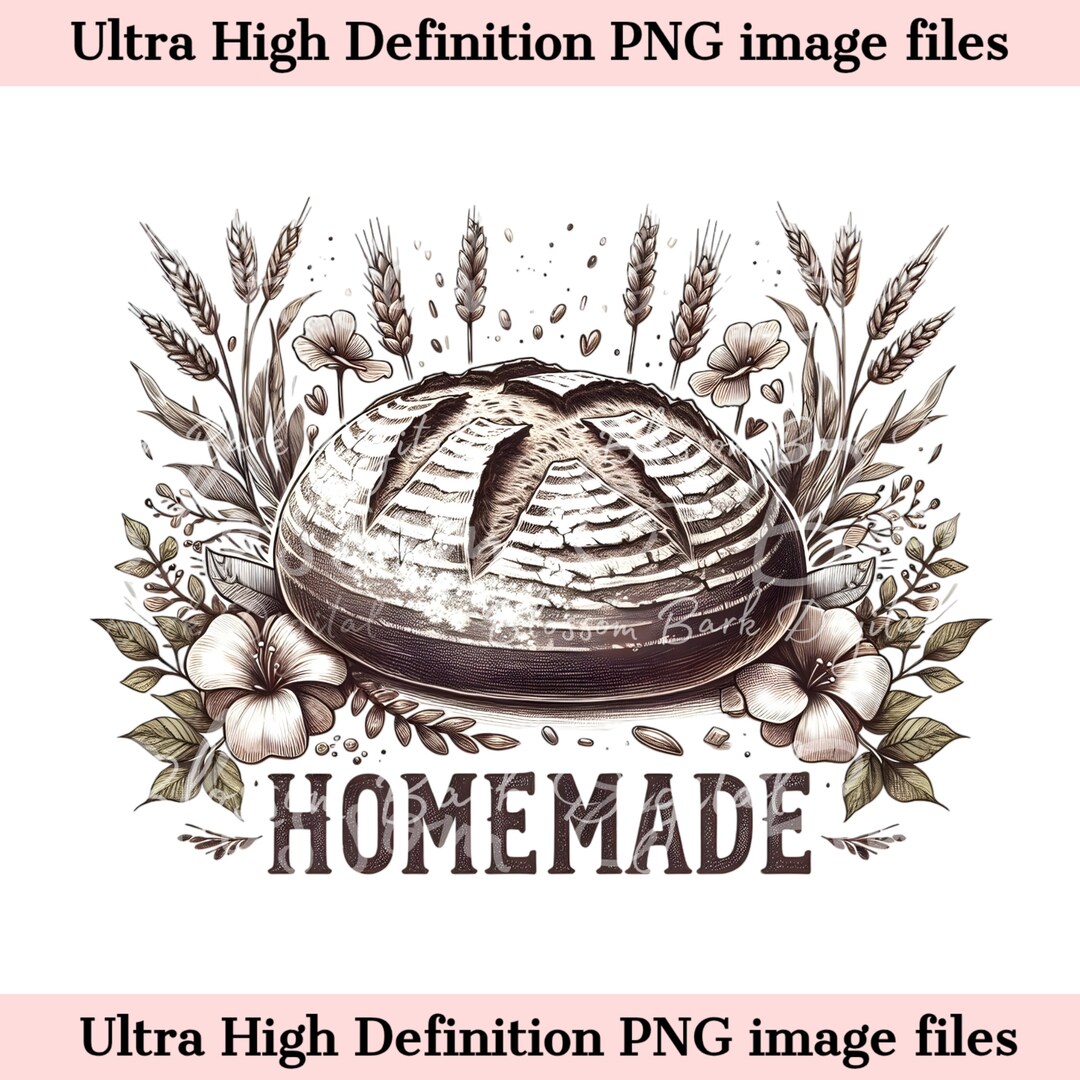 Digital Art - Homemade Sourdough PNG File - Sourdough Bread Digital ...