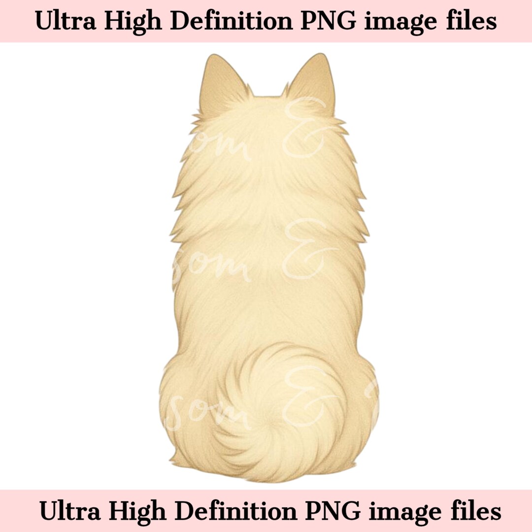 Digital - Back View Spitz Dog PNG Lab Spitz Memorial Clipart for ...