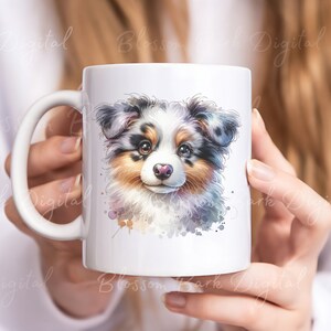 Cute Australian Shepherd Dog PNG - Instant Download for Cute Aussie Dog ...