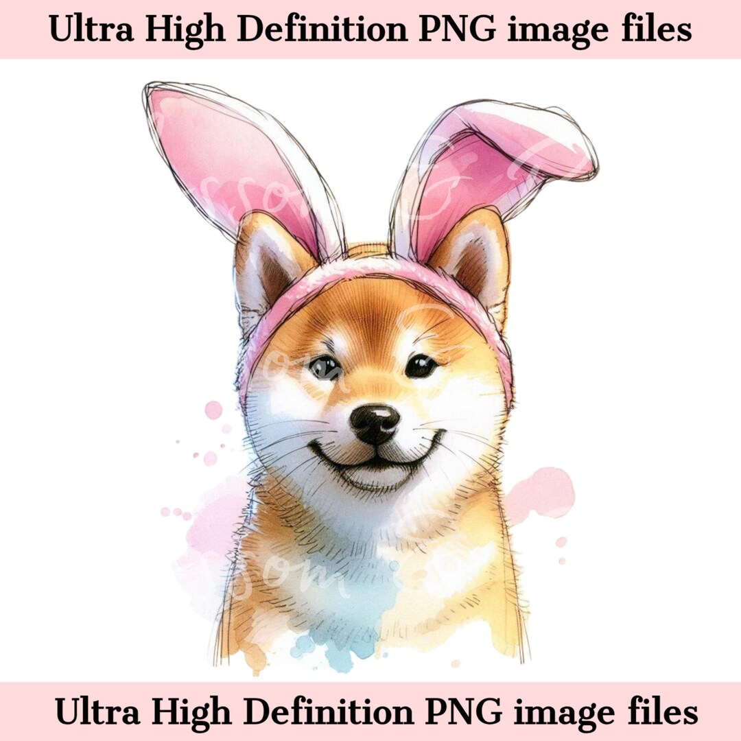Digital Easter Shiba Inu PNG Printable Dog Portrait PNG - Shiba Inu PNG ...