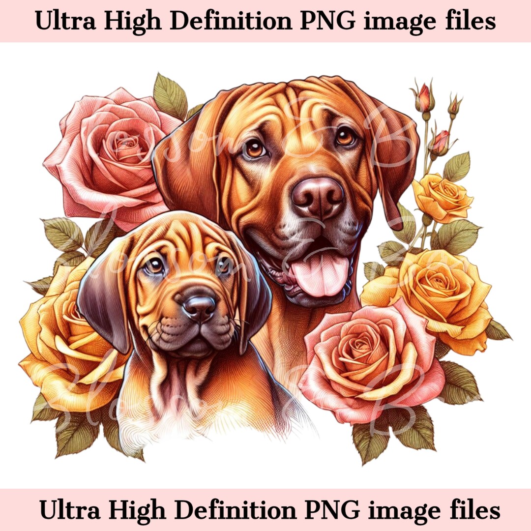 Digital Bracco Italiano PNG Mom and Puppy PNG Dog Art - Cute Pointer ...
