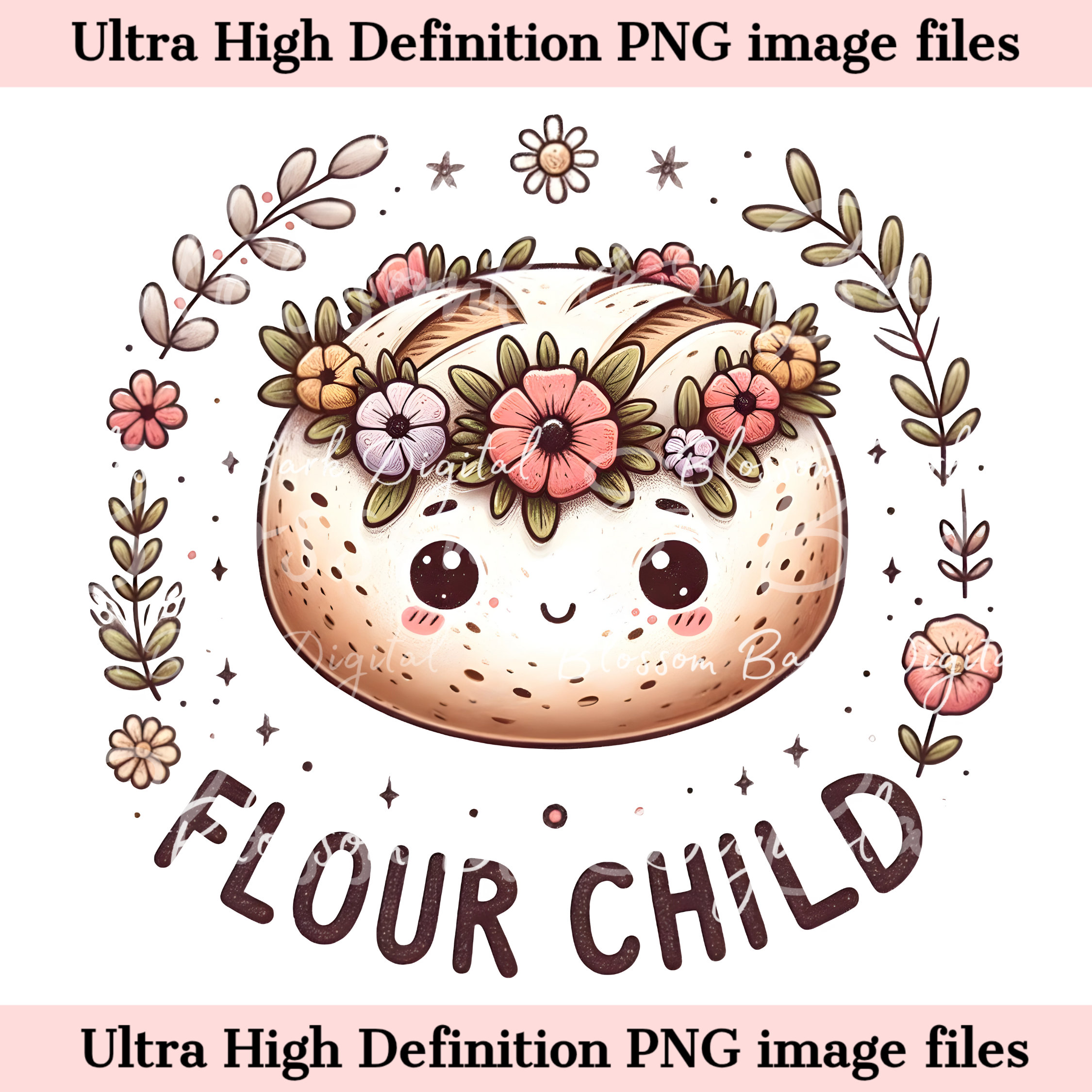Digital Art Sourdough PNG Flour Child Bread Design Digital Download Kitchen and Homestead ...