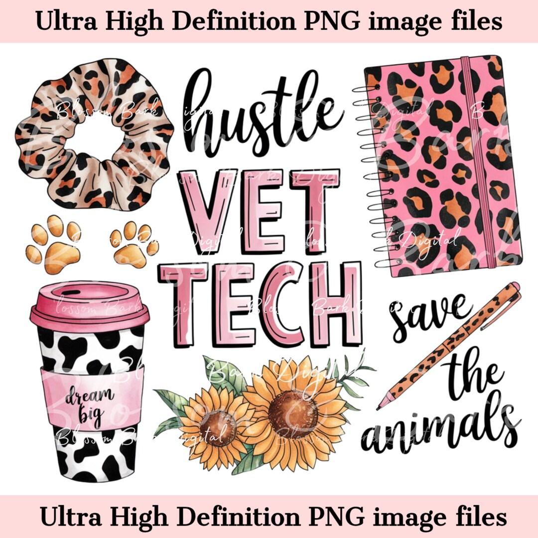 Digital - Vet Tech PNG - Veterinary Boss Babe Png Instant Download for ...