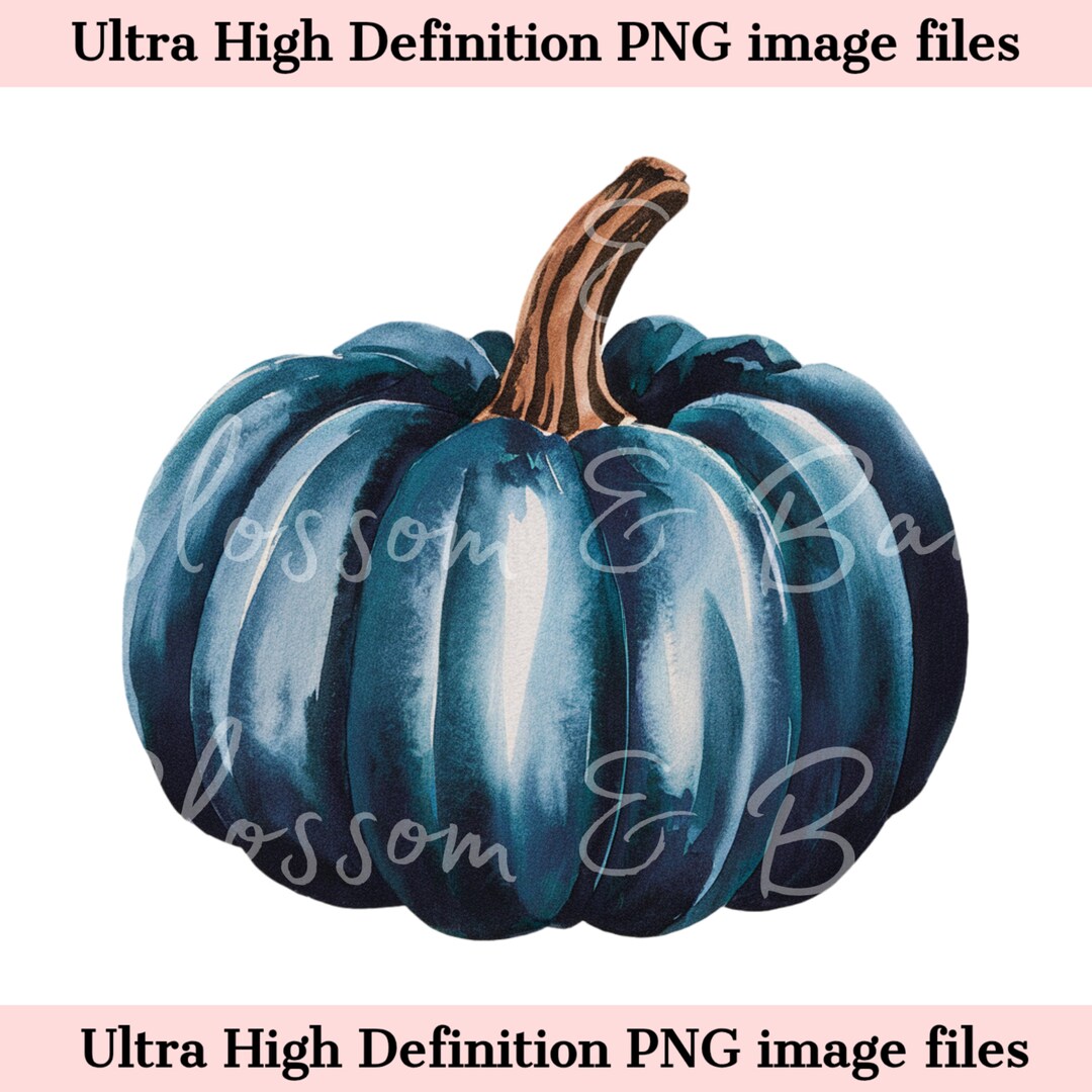 Digital Blue Pumpkin PNG Simple Fall Season PNG - Halloween Clip Art ...