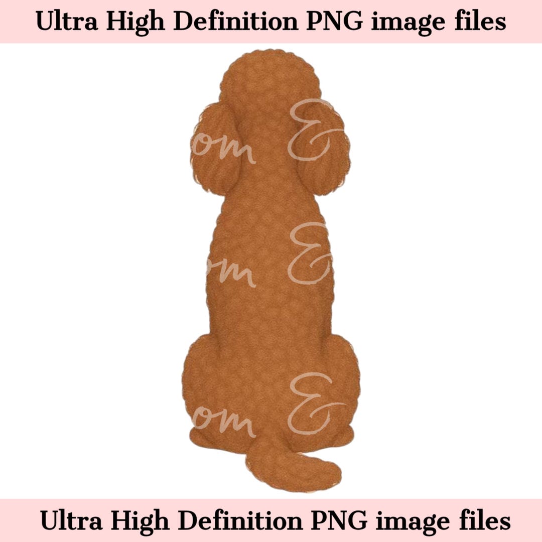 Digital - Back View Standard Poodle Dog PNG Standard Poodle Dog Clipart ...