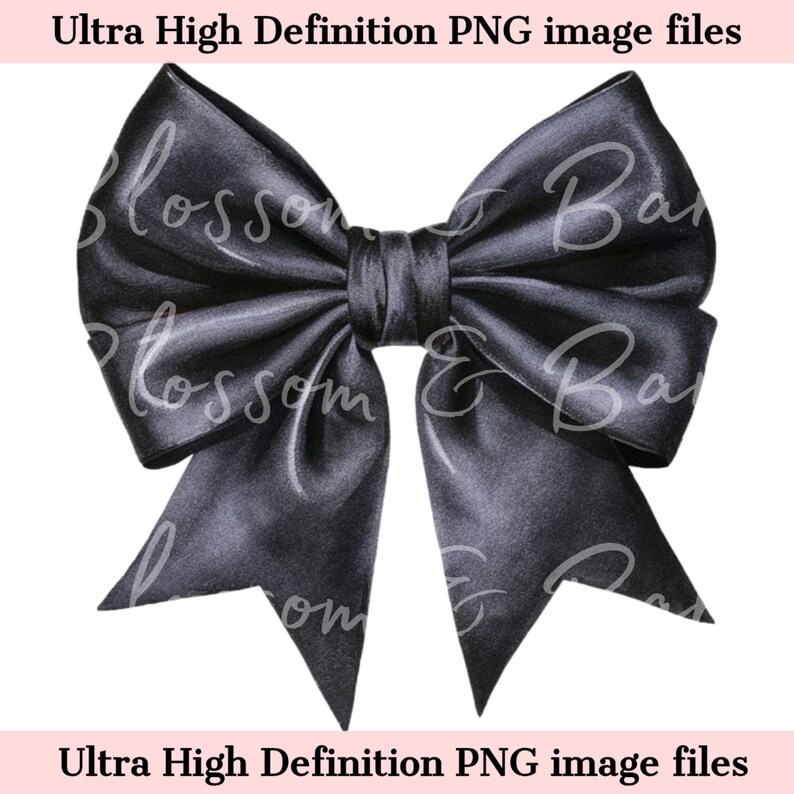 Digital Black Bow PNG Simple Coquette PNG Halloween Clip Art Download ...
