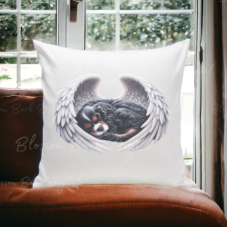 Digital Cavalier King Charles Spaniel PNG Dog Memorial PNG - Pet ...