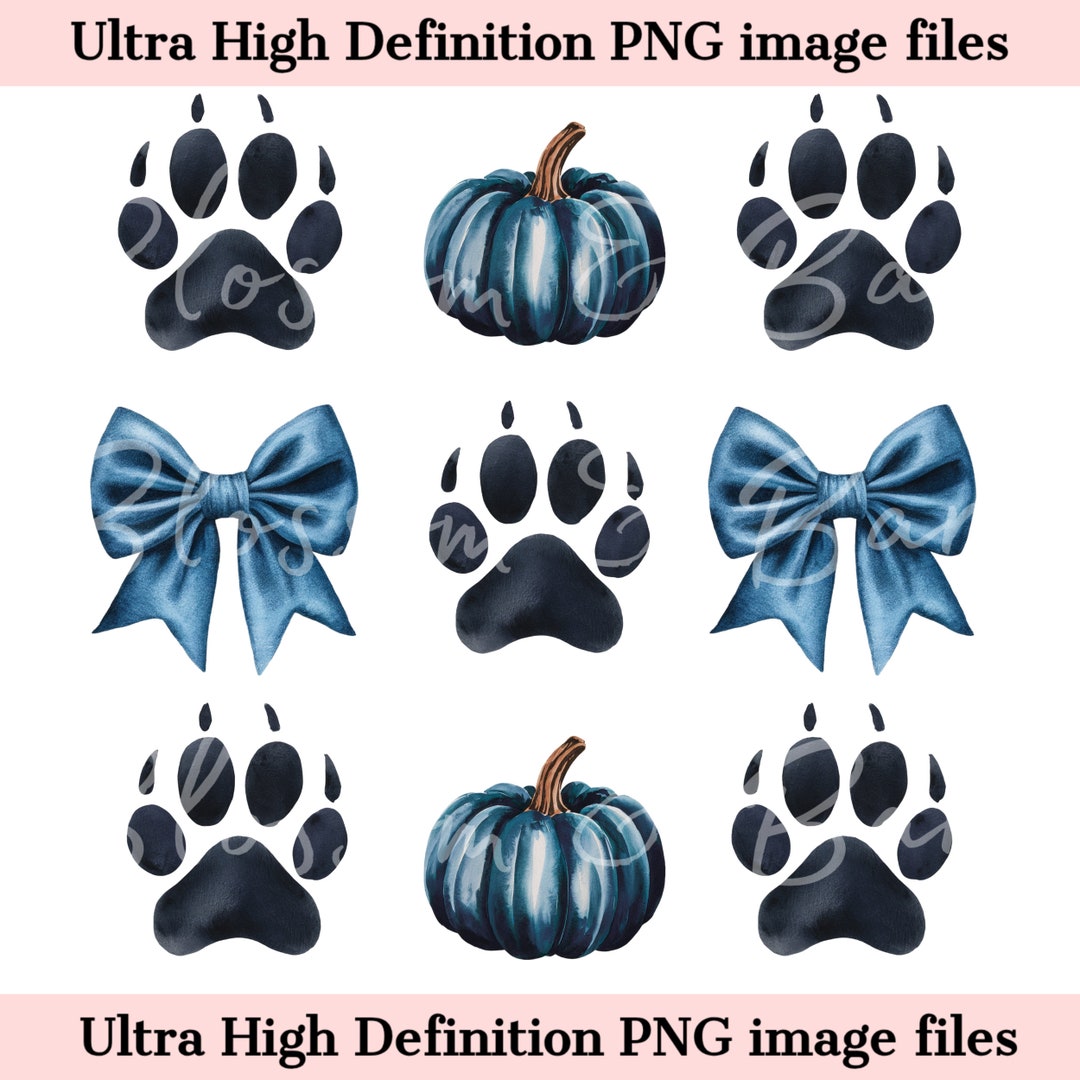Paw Print Autumn Grid PNG Instant Download for Groomer and Dog Sitter ...