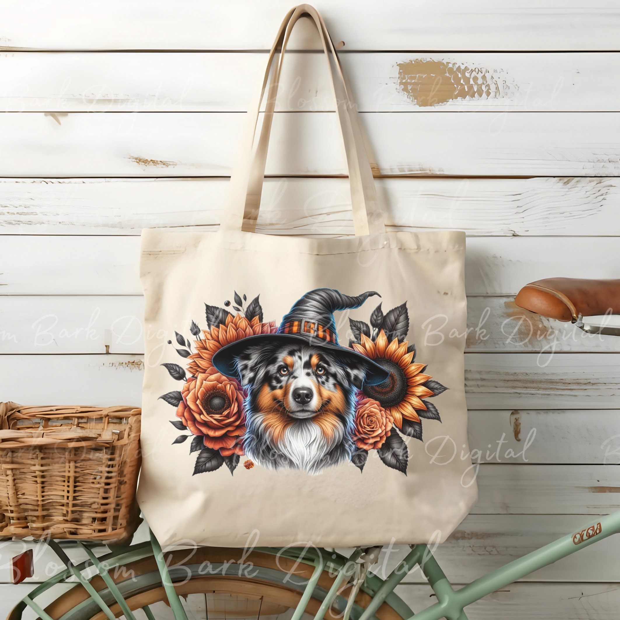Digital Merle Australian Shepherd Halloween Dog PNG - Cute Aussie PNG ...