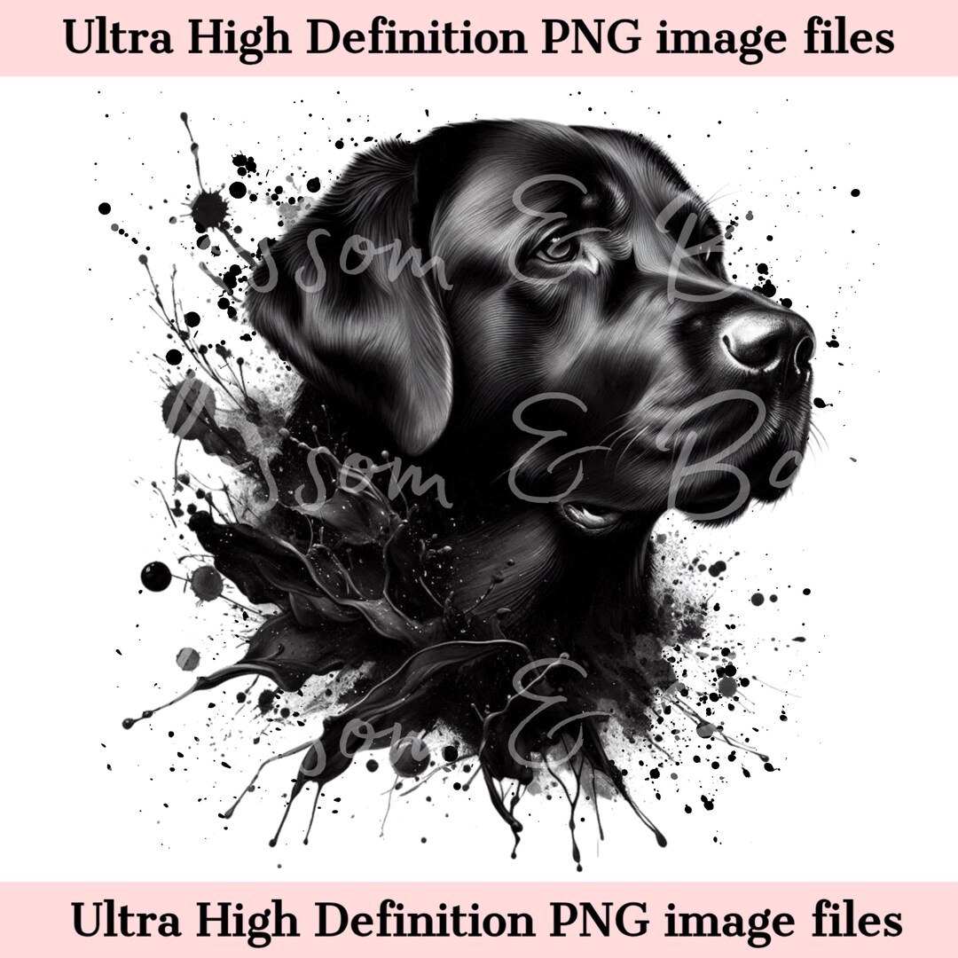 Digital - Labrador Retriever Dog PNG - Instant Download for Ink Dog ...