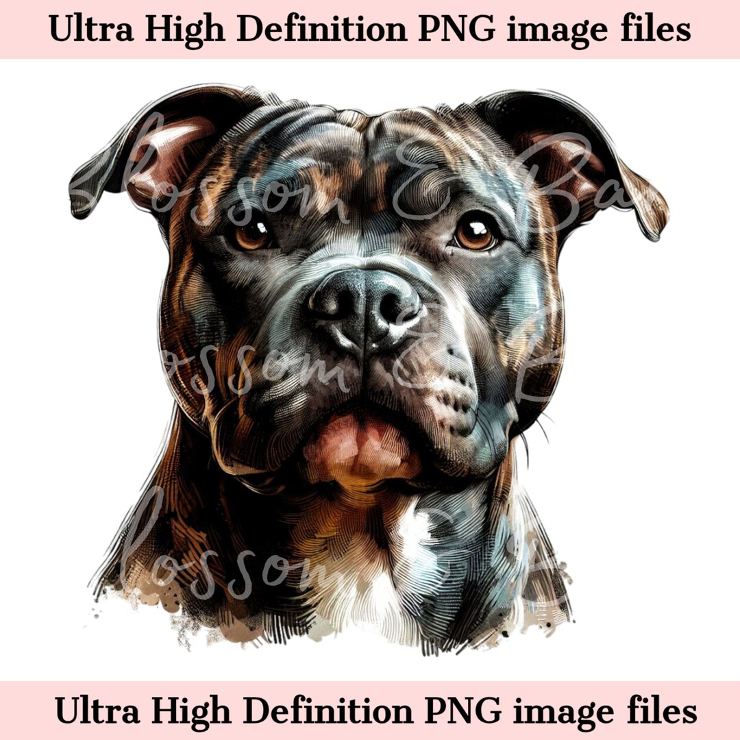 Digital Brindle Pit Bull PNG Beautiful Cute Pittie Dog PNG - Dog Art ...