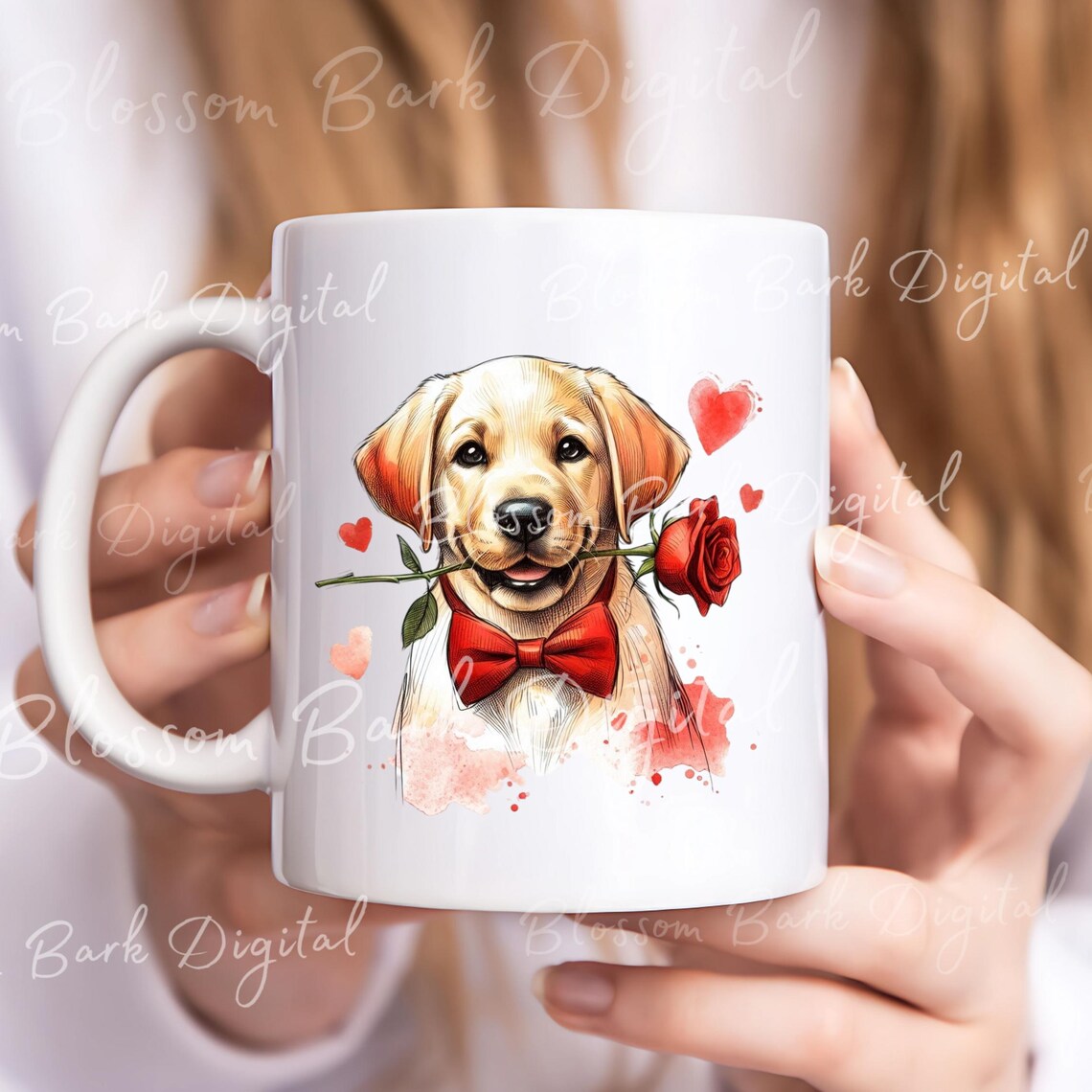 Digital Valentine's Labrador Retriever PNG Printable Dog Portrait PNG ...