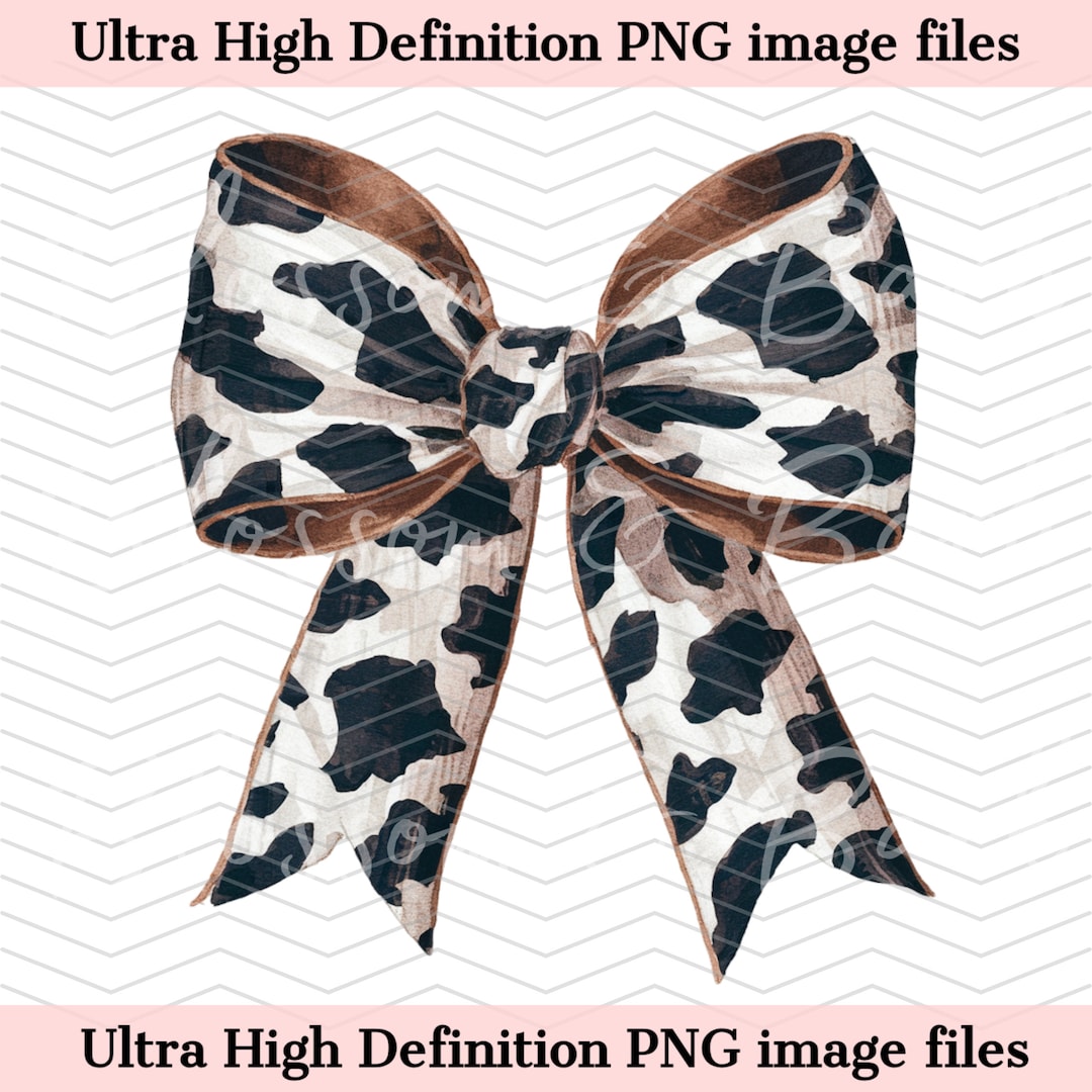Girly Western Cow Bow PNG - Instant Download for Cottagecore Shirt PNG ...