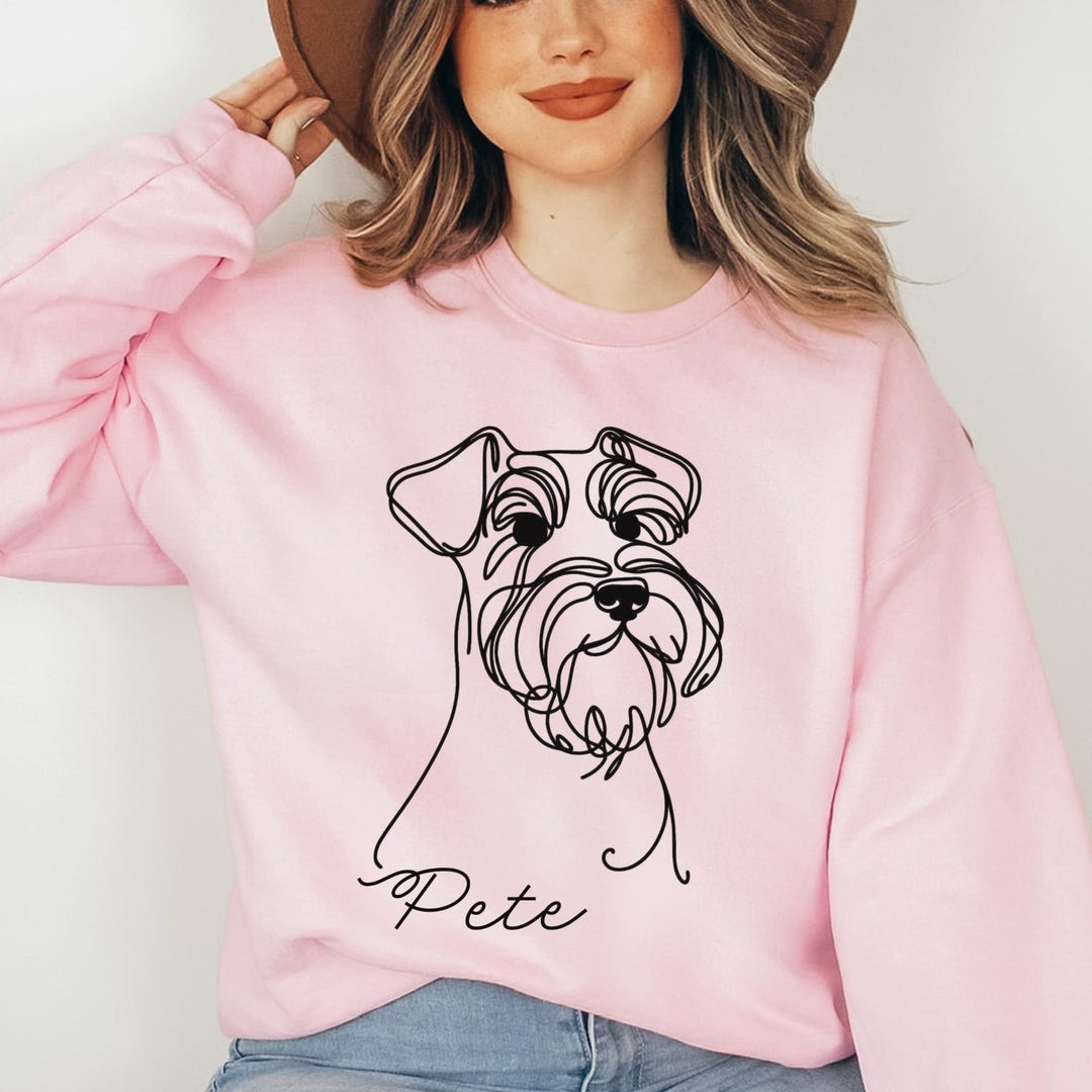 Personalized Miniature Schnauzer Sweatshirt - Pet Portrait Custom Name ...