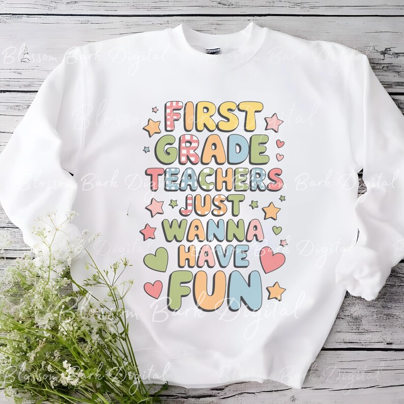 Digital - First Grade Teacher PNG - Instant Download - Fun Classroom ...