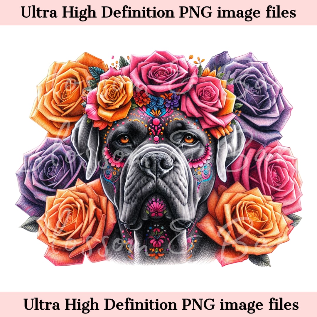 Digital Cane Corso PNG Day of the Dead Art Cane Corso Dog PNG Instant ...