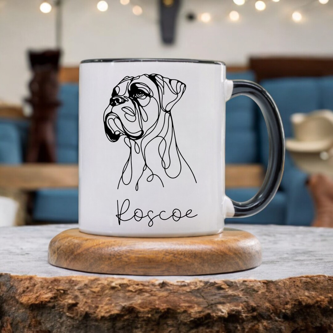 Personalized Boxer Mug - Custom Pet Portrait Ceramic Mug - 11 Oz and 15 ...