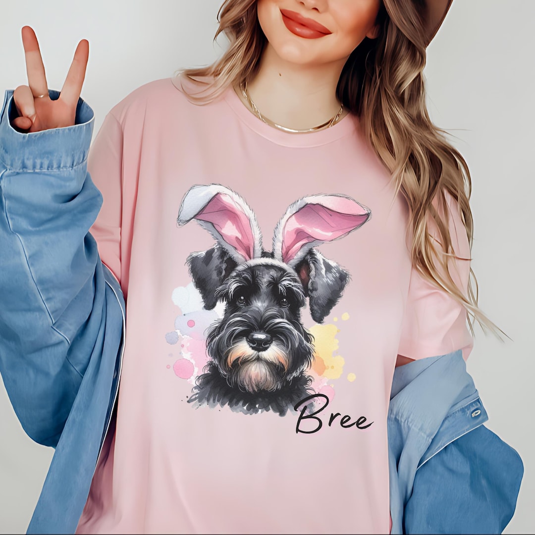 Custom Easter Schnauzer Dog T-shirt - Personalized Name Unisex Clothing ...
