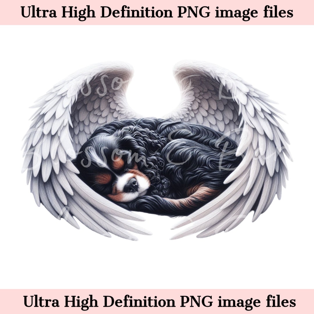 Digital Cavalier King Charles Spaniel PNG Dog Memorial PNG - Pet ...