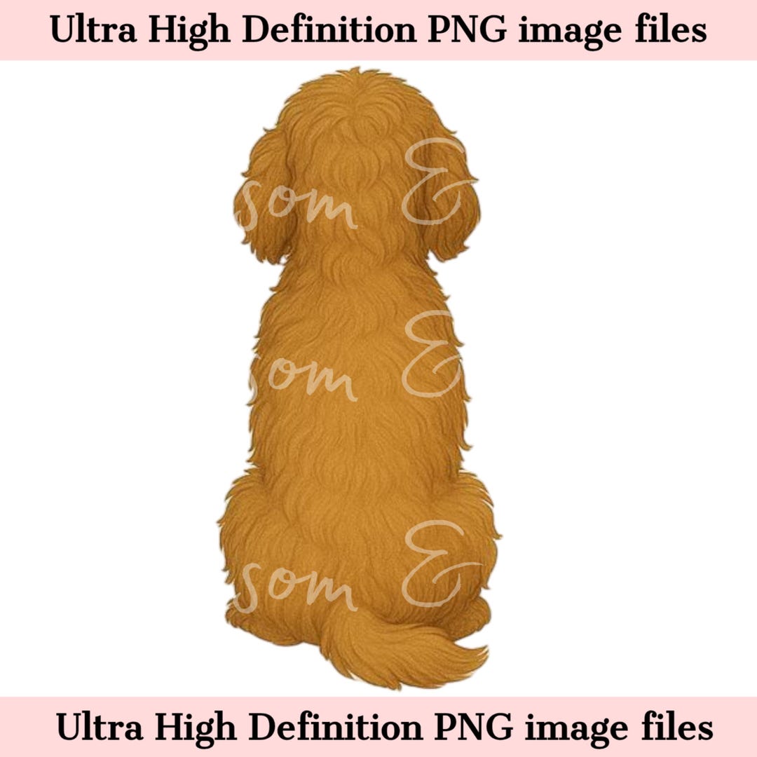 Digital - Back View Goldendoodle Dog PNG Goldendoodle Dog Clipart for ...