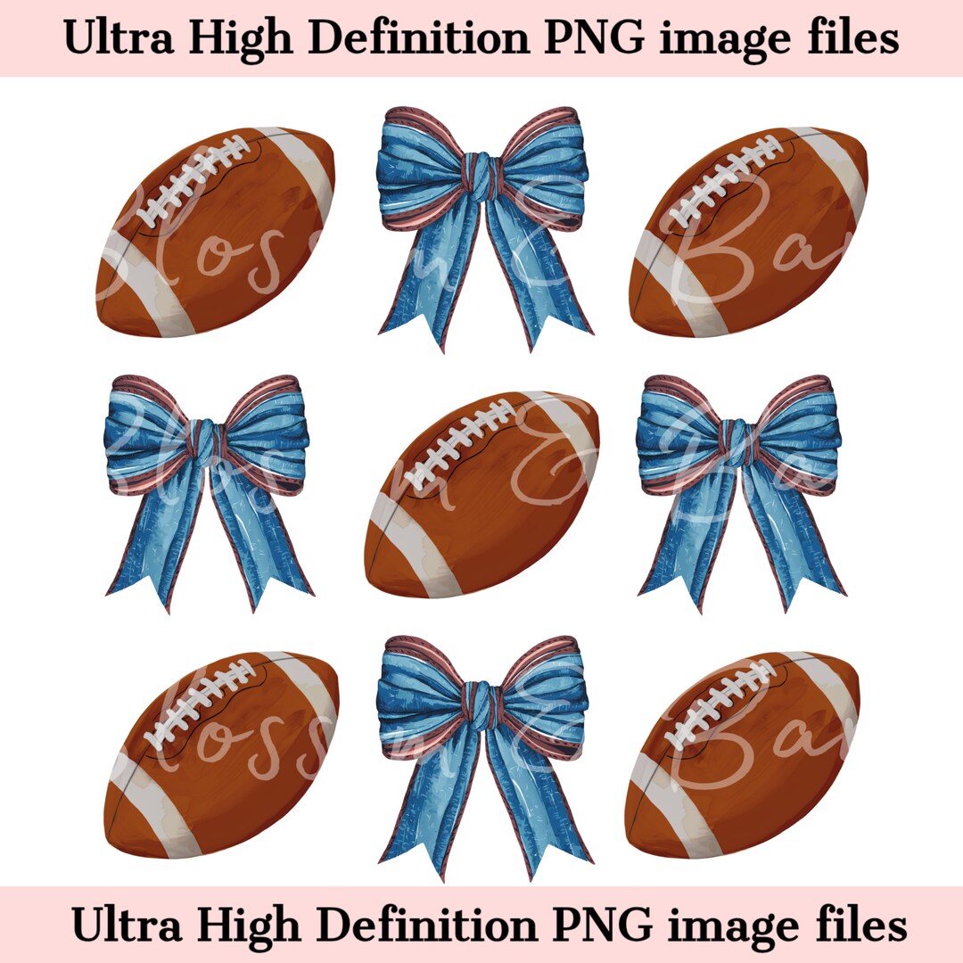 Cute Football Bow PNG Bow Grid PNG - Instant Download for Cute Grid ...